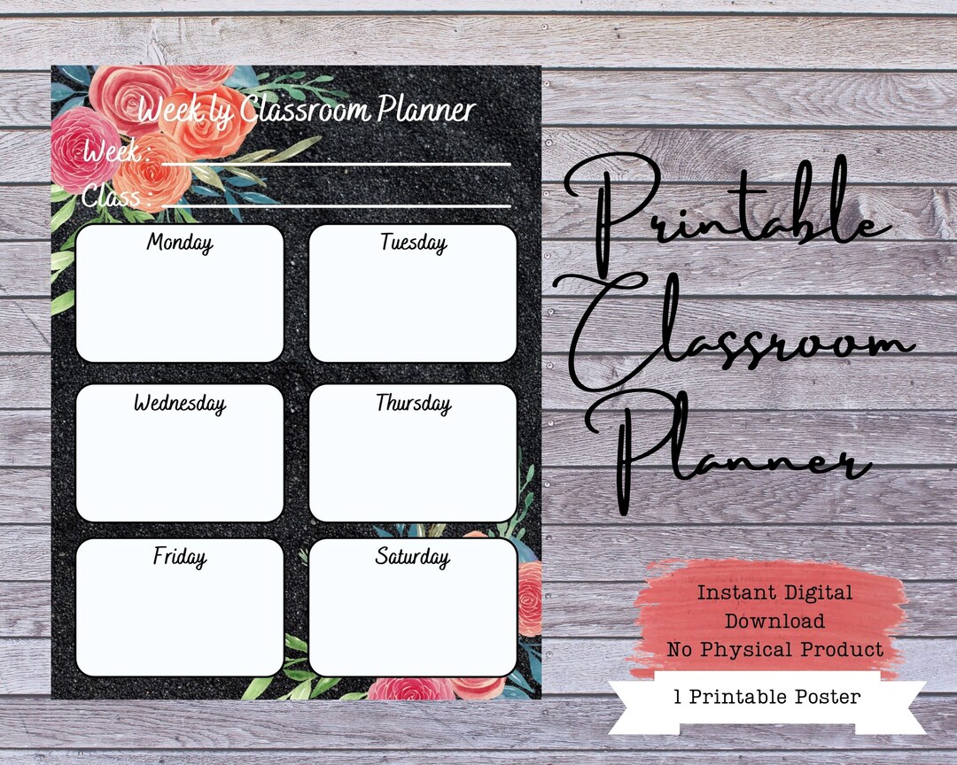 Classroom Planner, Week at a Glance, Classroom Organizer, Classroom ...