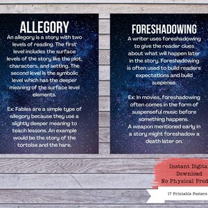 Printable Poster Set, Literary Posters, Literary Devices, Literature ...