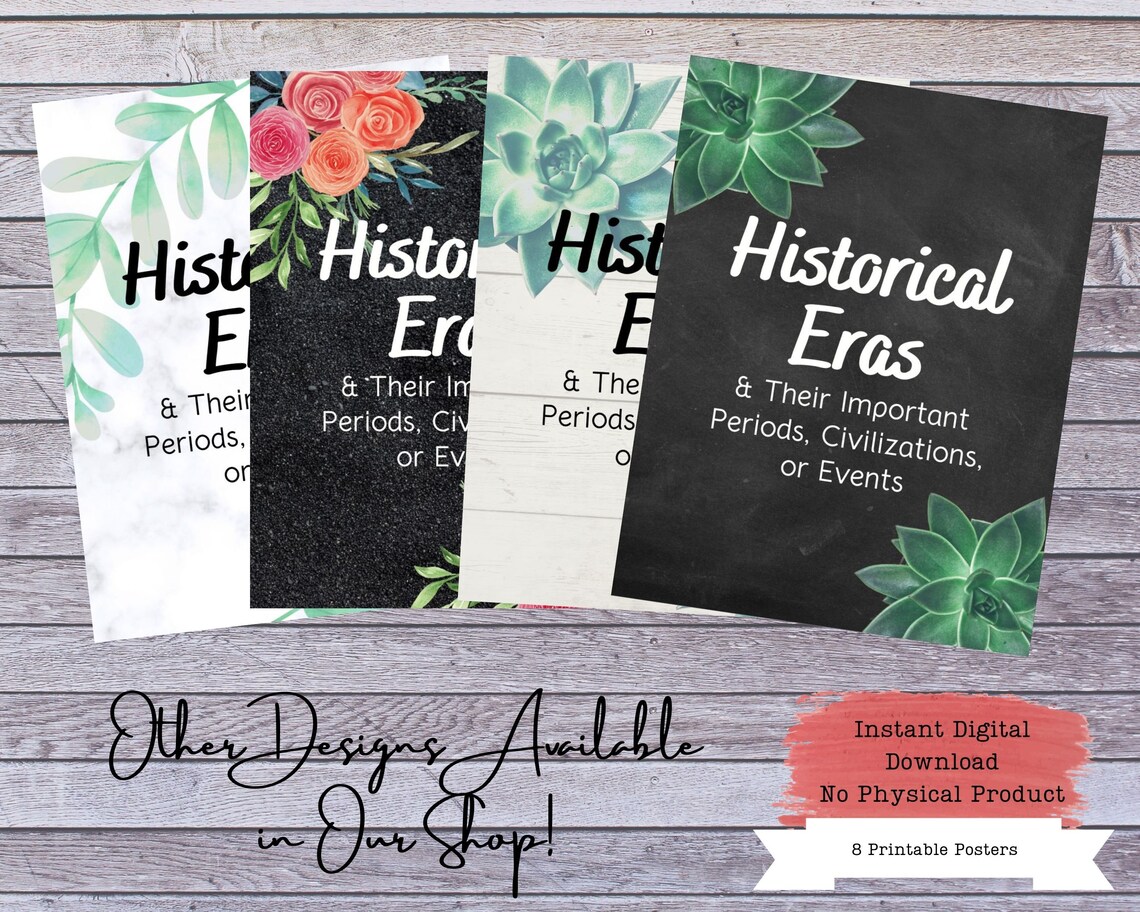 Historical Eras Printable Posters History Timeline World - Etsy