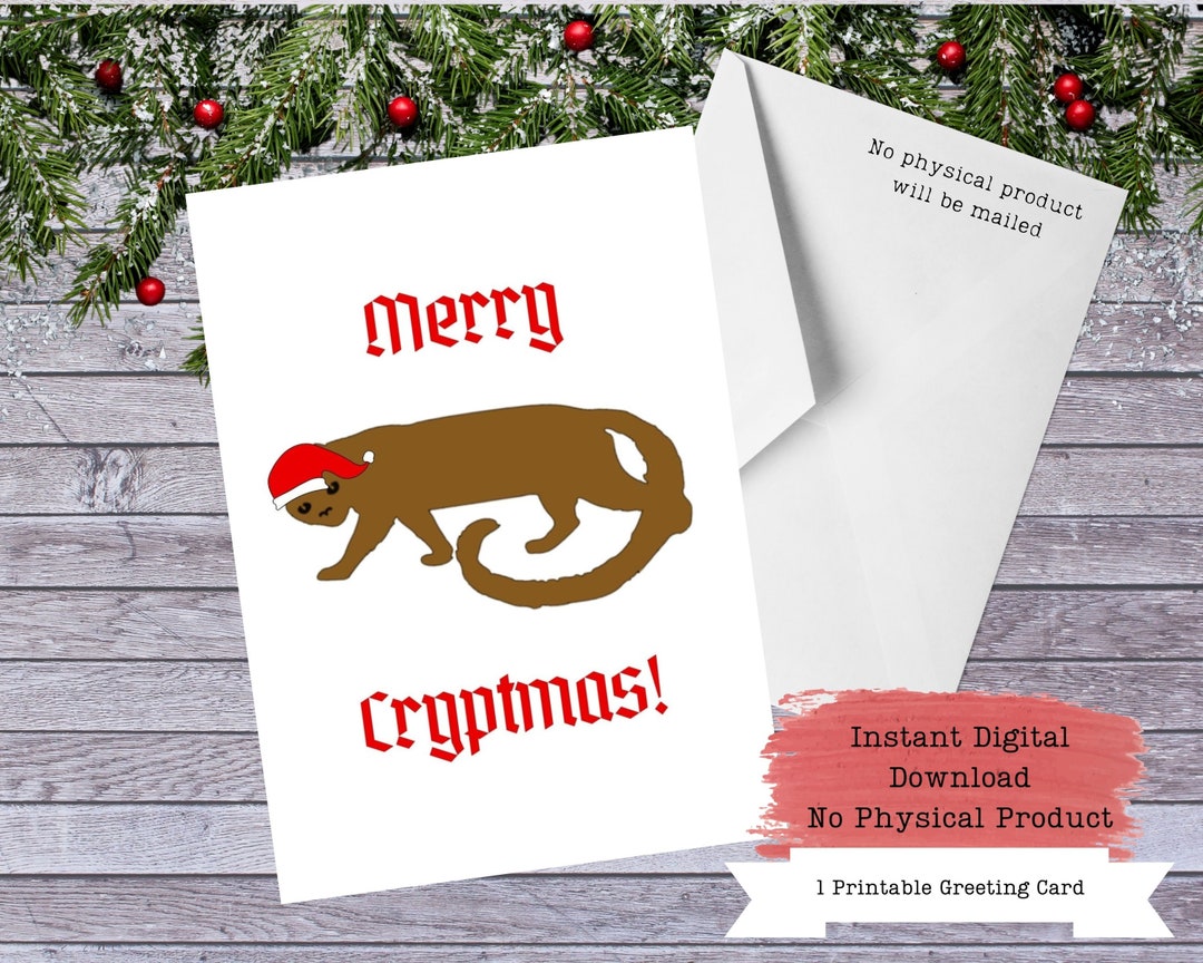 Wampus Cat, Merry Cryptmas, Cryptid Cards, Printable Cards, Cryptid ...