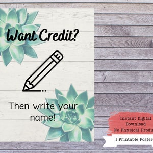 Write Your Name, Classroom Poster, Printable Poster, Succulent Poster ...