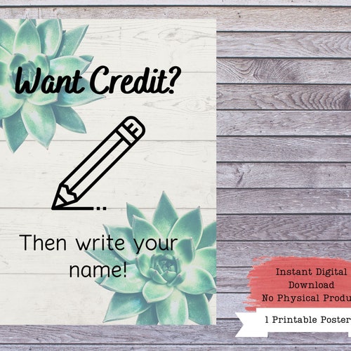 Write Your Name Classroom Poster Printable Poster Succulent - Etsy