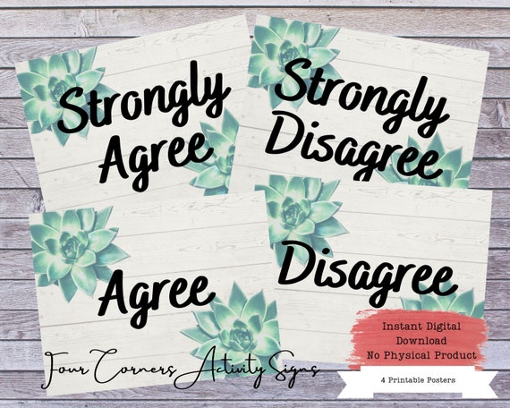 Four Corners Activity Posters 4 Corners Activity Classroom - Etsy