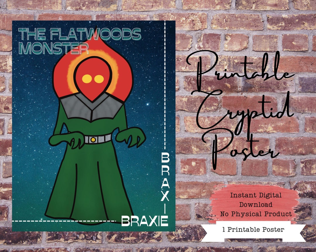 Flatwoods Monster Printable Poster, Braxie Portrait, Braxie Art Print ...