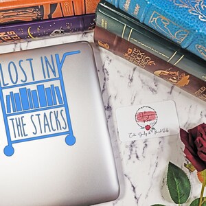 Lost in the Stacks, Librarian Gift, Book Car Decal, Book Laptop Sticker ...