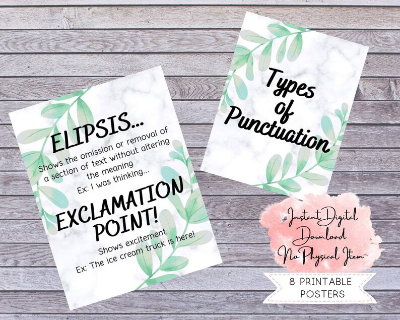 Printable ELA Poster Punctuation Poster English Teacher - Etsy