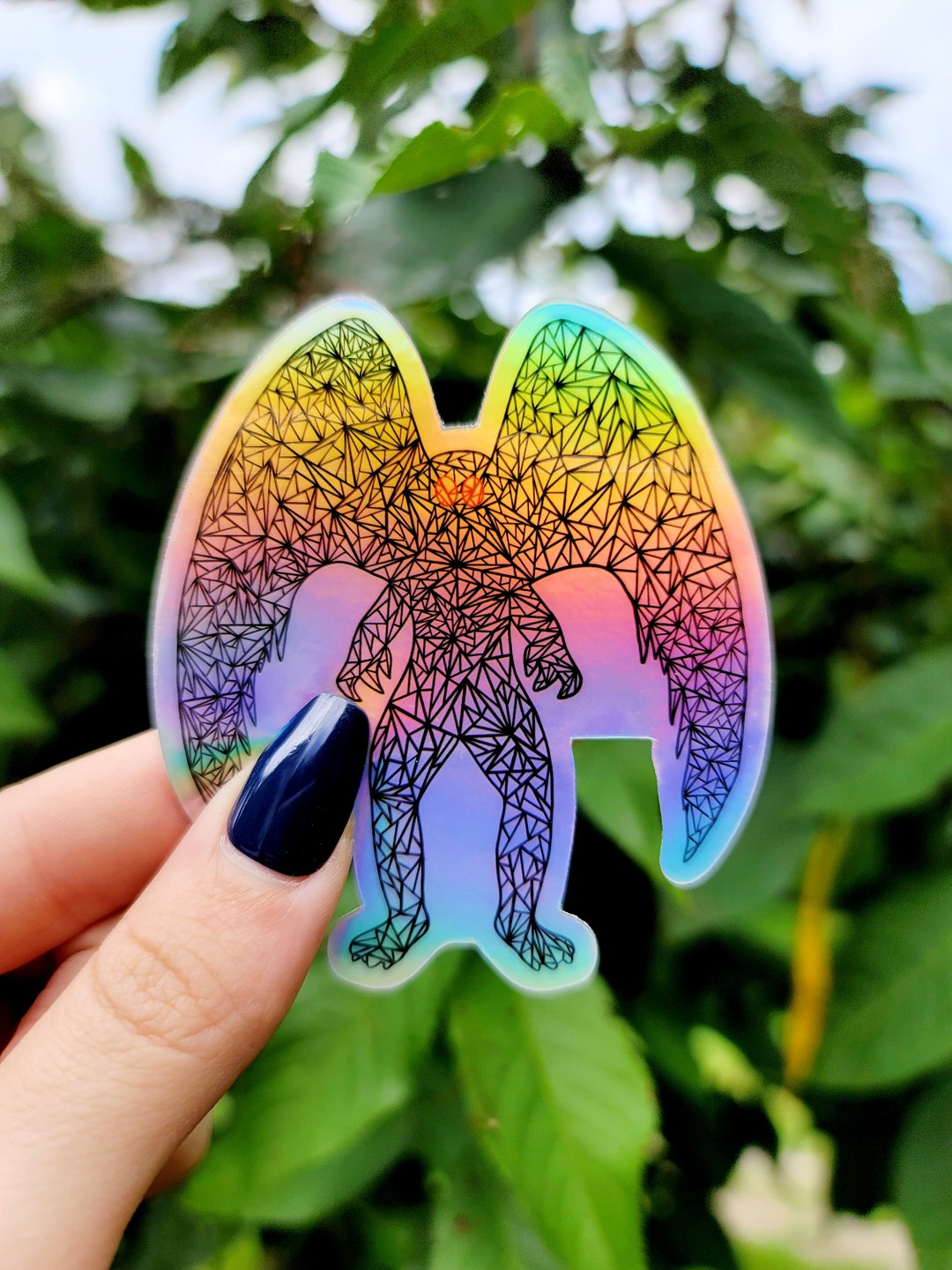 Holographic Mothman Sticker, Cryptid Art, Cryptid Club, Cryptid Decor ...