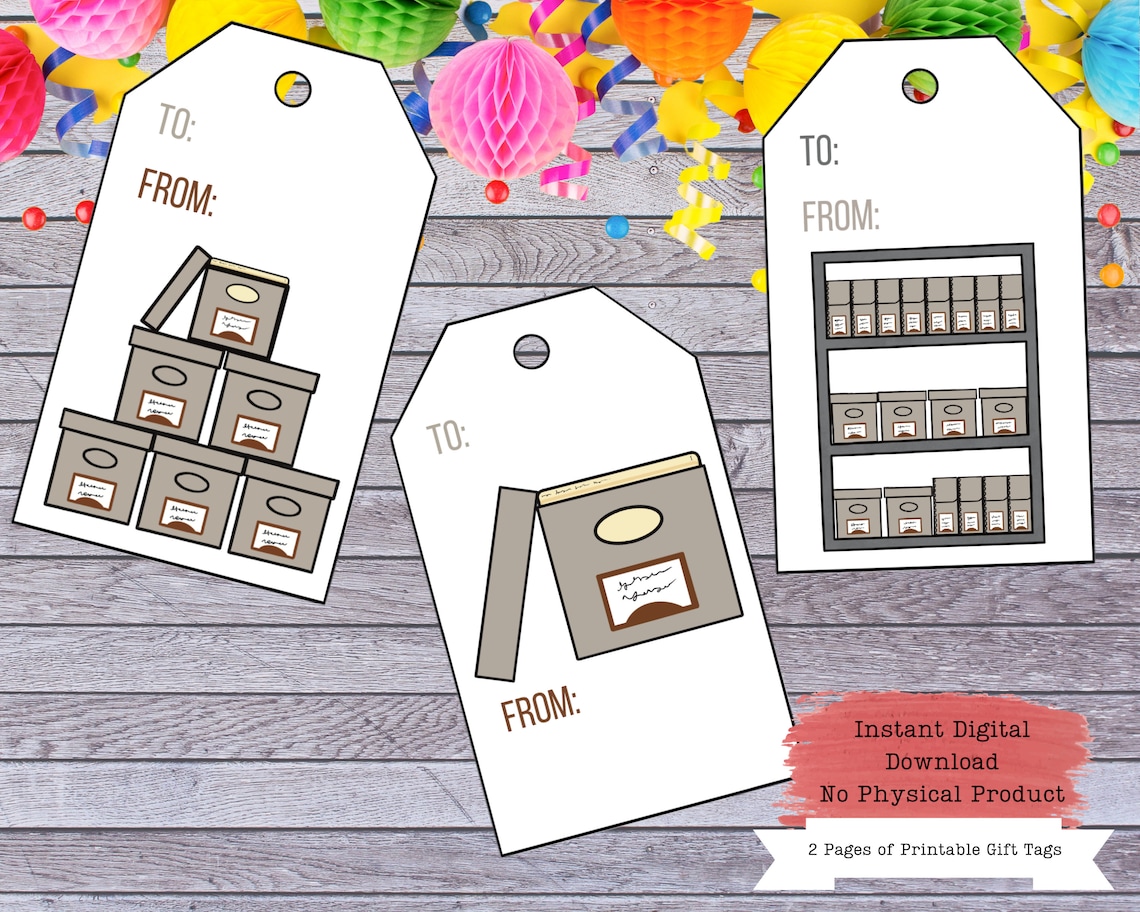 Archival Storage Printable Gift Tags Archival Gift Archivist - Etsy