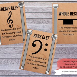 Music Poster Pack, Music Classroom, Music Room Decor, Music Room Art ...