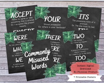 Printable Poster Set English Posters Classroom Decor | Etsy