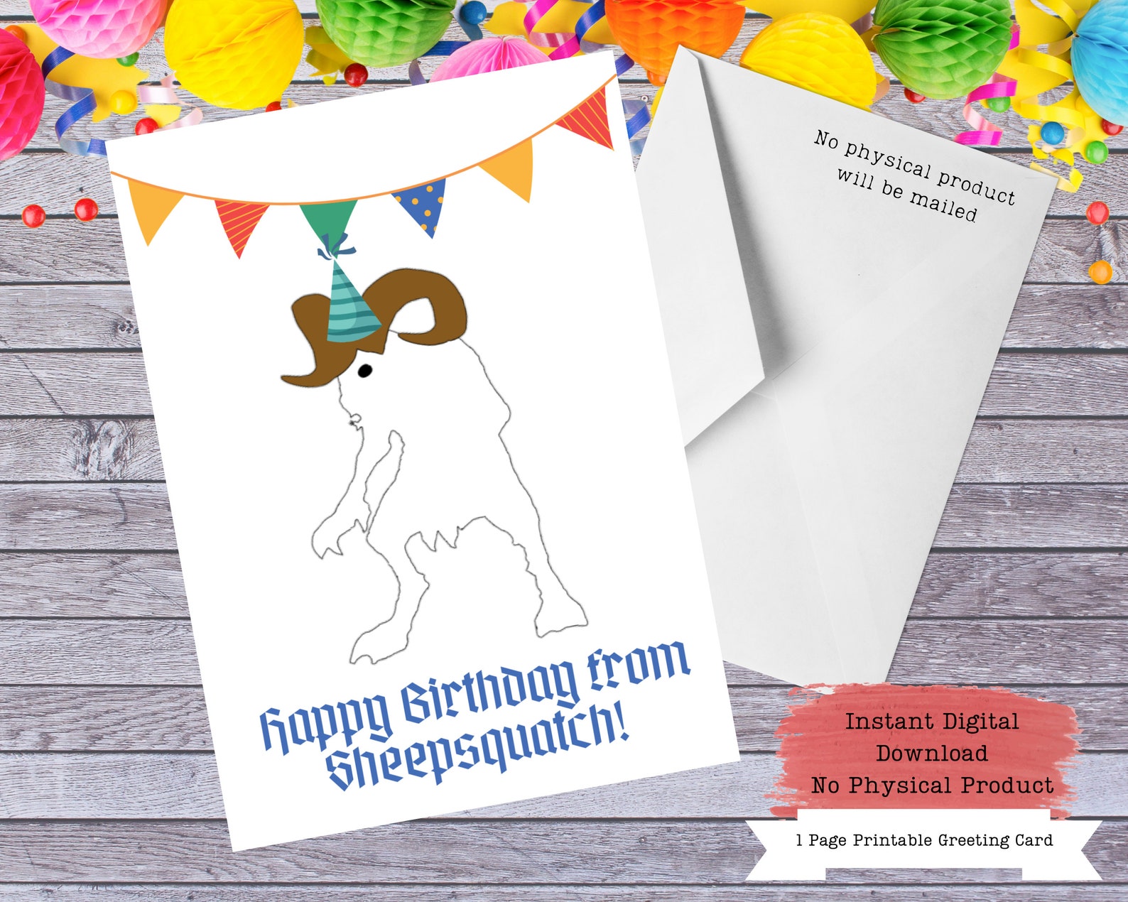 Sheepsquatch Weird Cards Cryptid Birthday Cryptid Art - Etsy