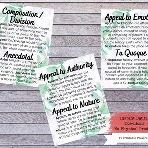 Logical Fallacies Printable Poster Set, Fallacies Posters, Debate Coach ...