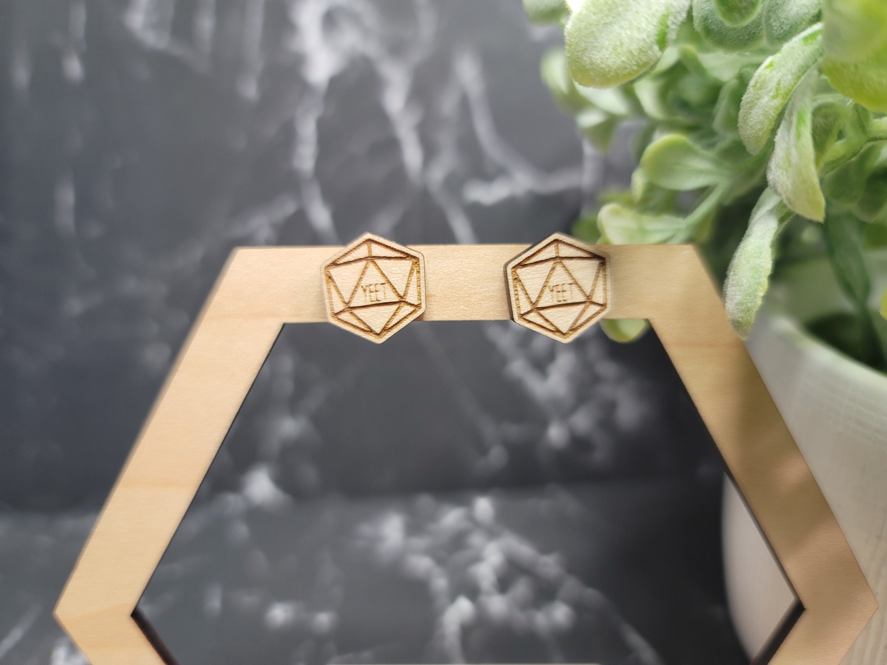 D20 Yeet Stud Earrings, D20 Dice Earrings, RPG Jewelry Gift, Geeky ...