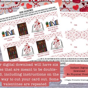 Book Valentines, Printable Class Valentines, Classroom Valentine ...