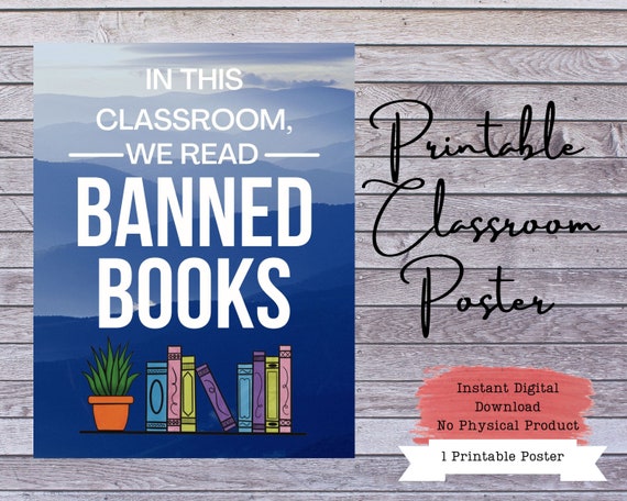 Banned Books Poster Banned Books Art Book Classroom Decor - Etsy