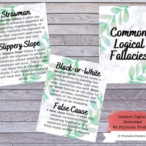 Logical Fallacies Printable Poster Set, Fallacies Posters, Debate Coach ...