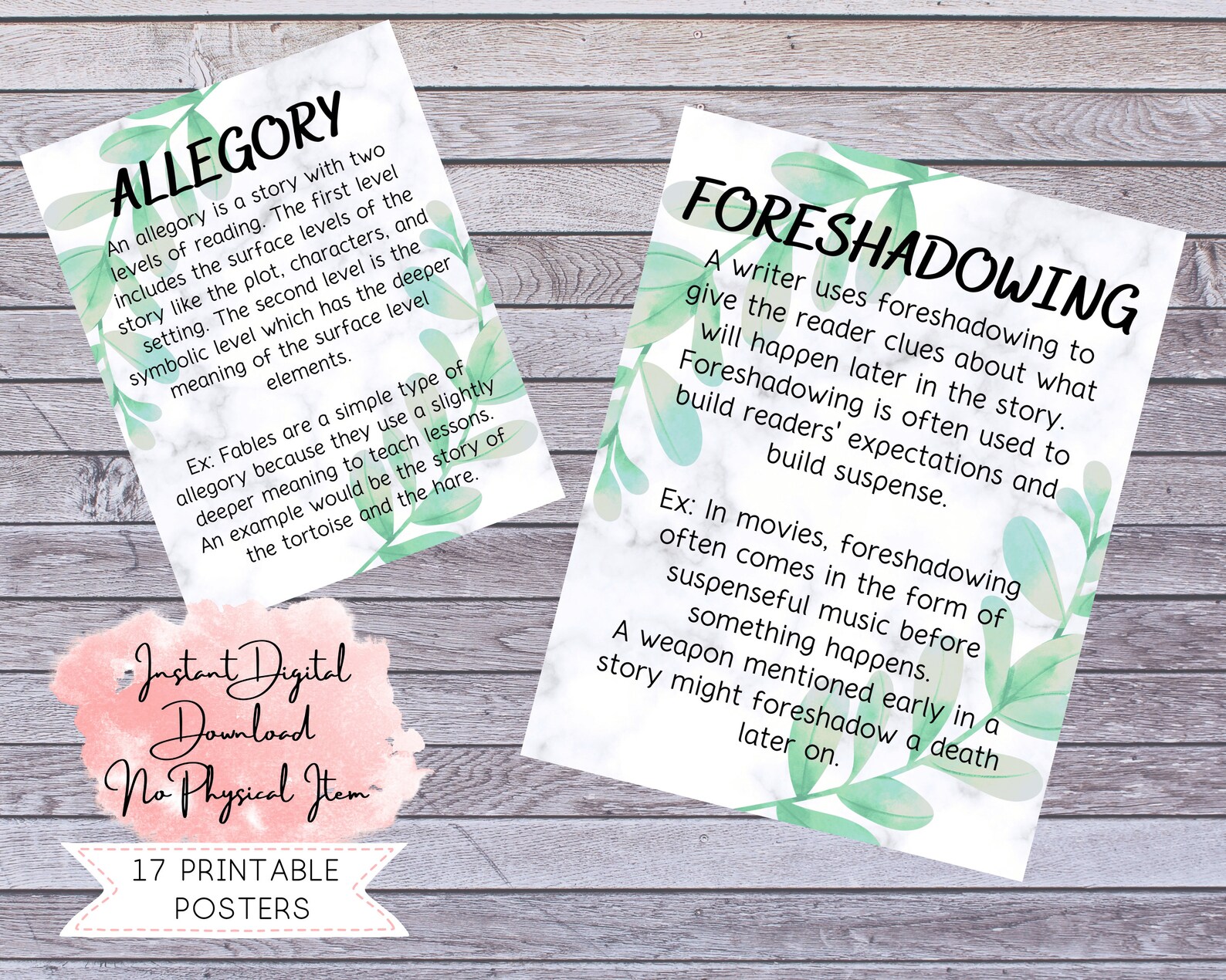 Printable Poster Set Literary Posters Literary Devices - Etsy