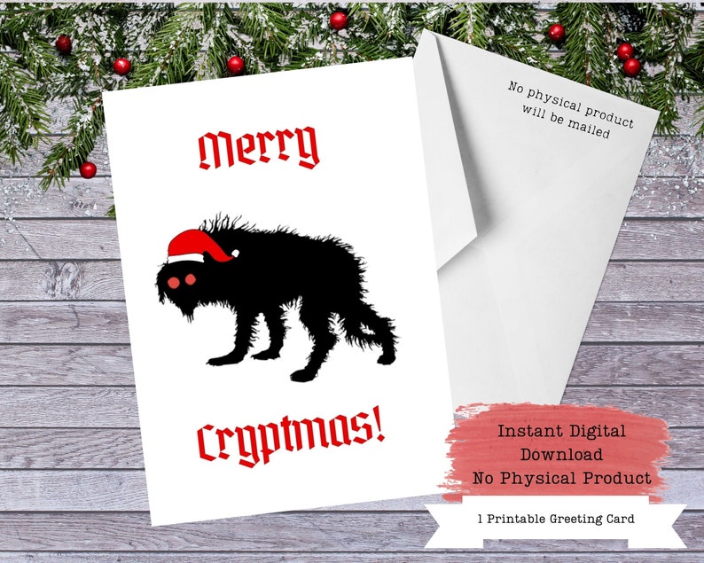 Snarly Yow Cryptid Cards Printable Cards Cryptid Christmas | Etsy