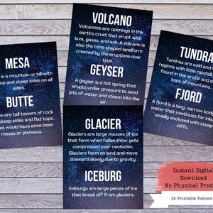 Geography Landforms Printable Poster Set, Geography Classroom Decor ...