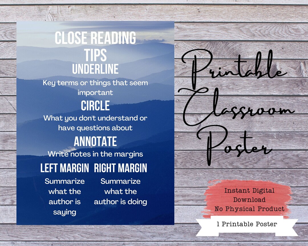 English Classroom Poster, English Teacher, Literature Poster, Reading ...