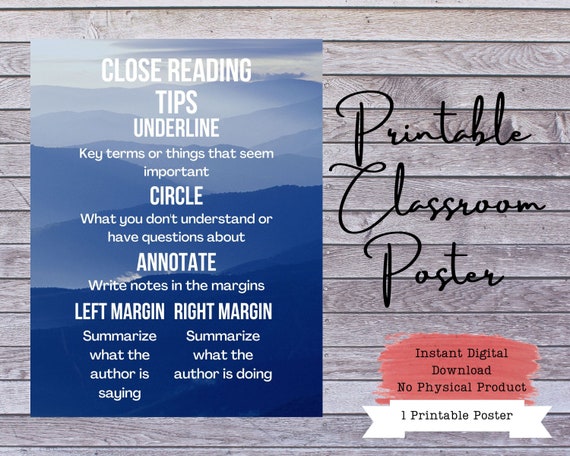 English Classroom Poster English Teacher Literature Poster - Etsy