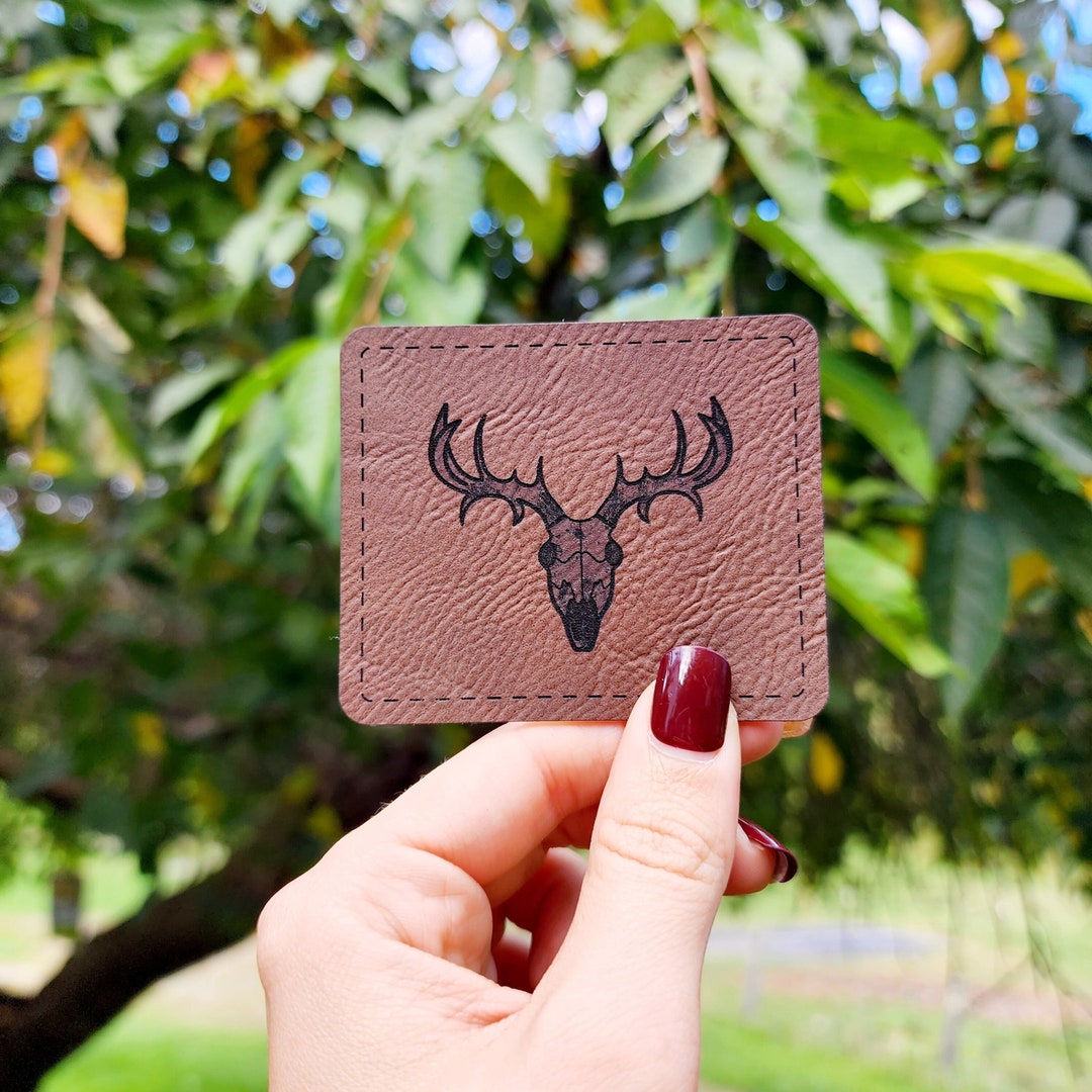 Iron on Leatherette Wendigo Patch, Cryptid Patch, Deer Skull Patch, Engraved Patch, Skull Art ...