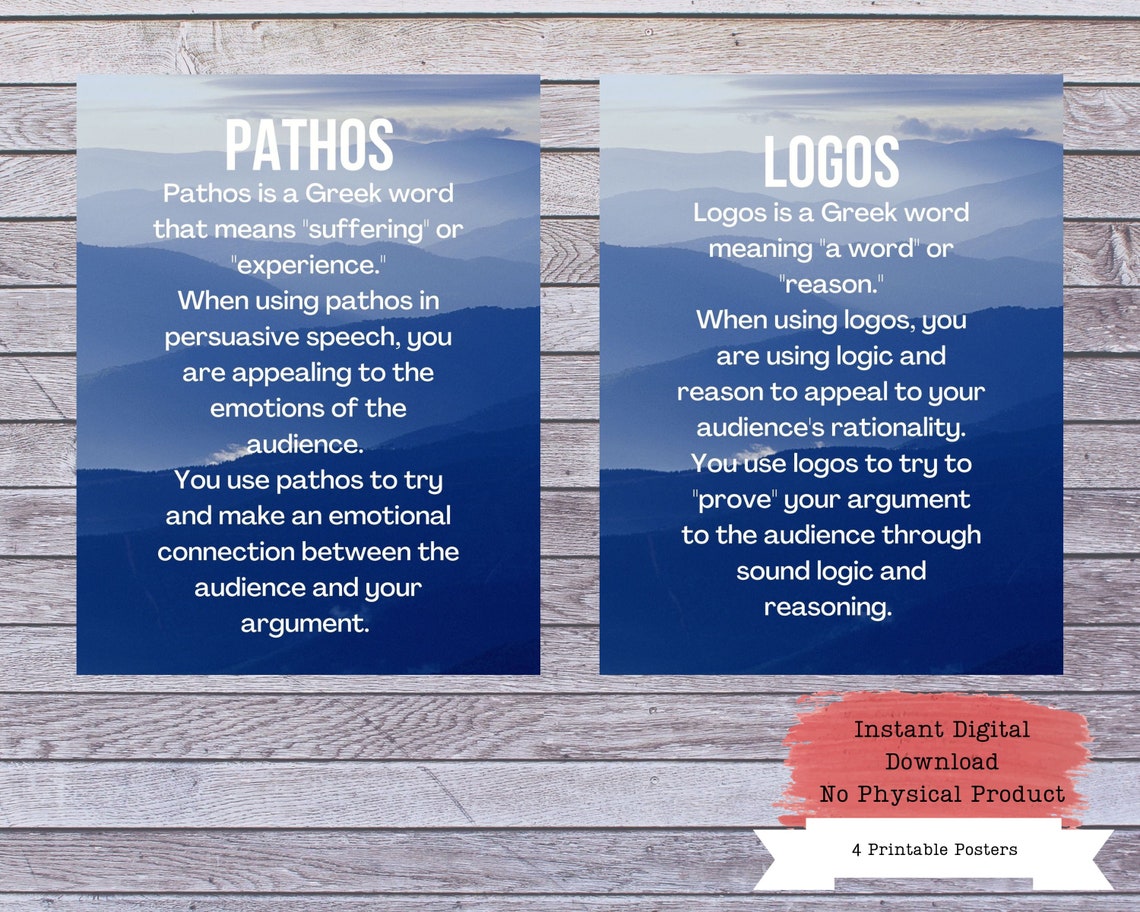 Ethos Pathos Logos Aristotle Poster Essay Writing Classroom - Etsy