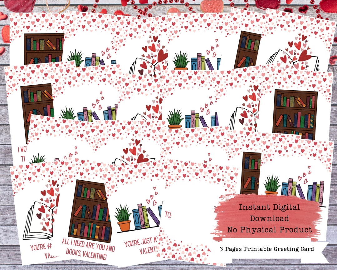 Book Valentines, Printable Class Valentines, Classroom Valentine ...
