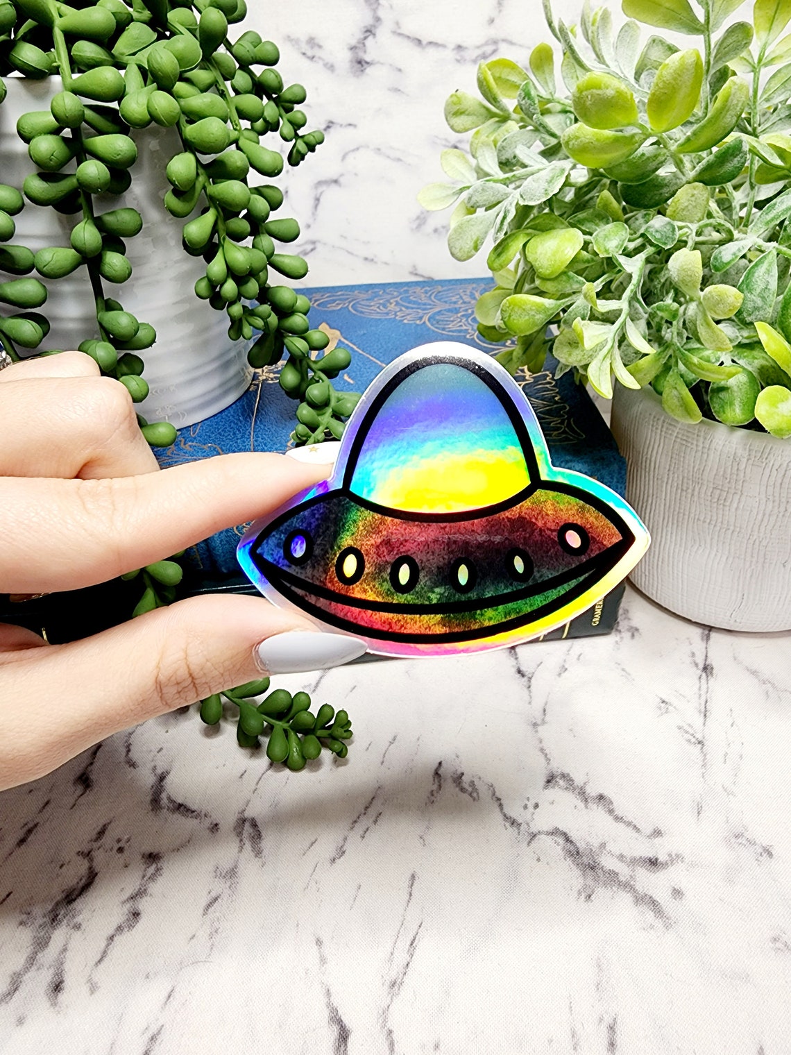 Spaceship Sticker Alien Ship Sticker UFO Sticker Flying | Etsy