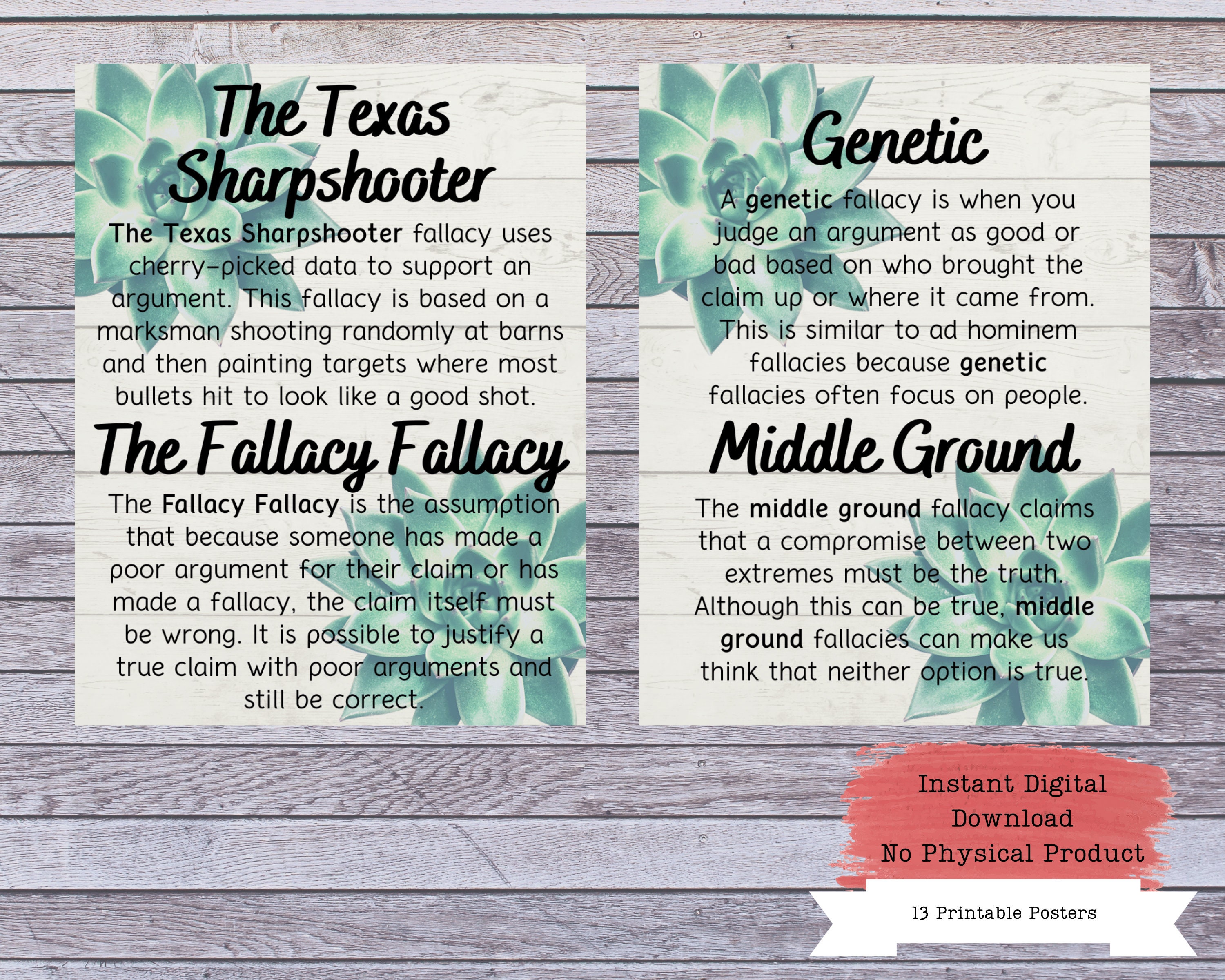 Logical Fallacies Printable Poster Set Fallacies Posters - Etsy