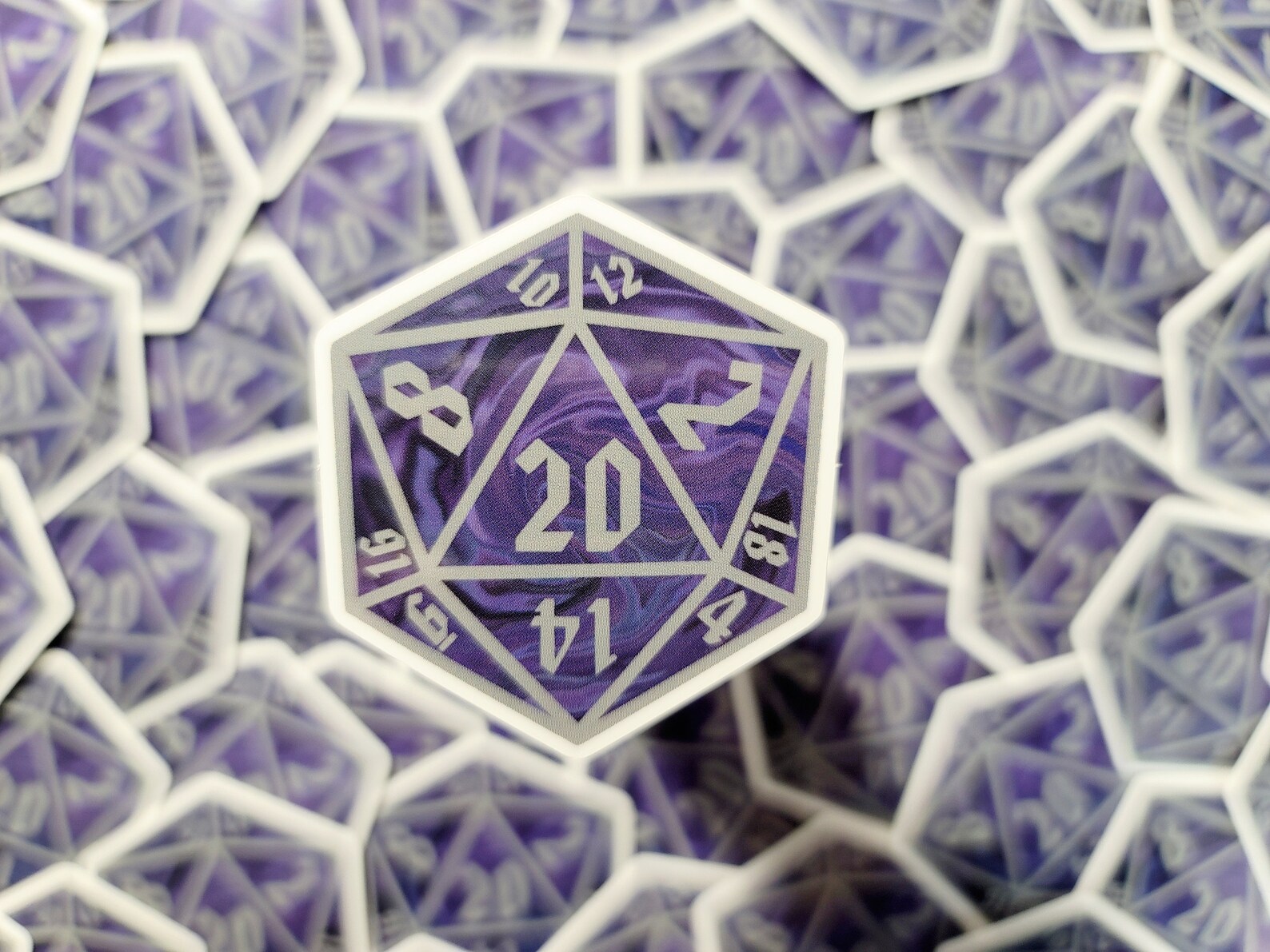 D20 Sticker D20 Dice D20 Purple Dice Sticker RPG Stickers | Etsy