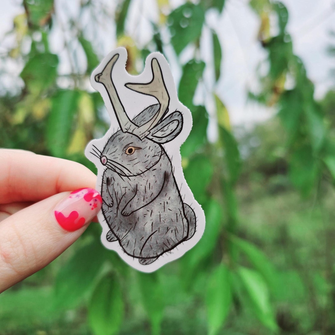 Cute Jackalope Sticker, Cryptid Art, Cryptid Club, Cryptid Decor, Cryptid Figures, Cryptid ...