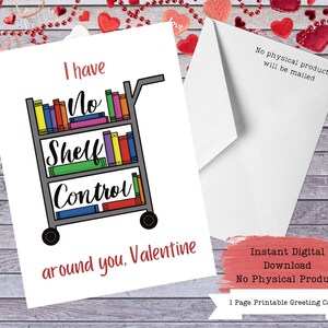 Library Valentine, Book Valentine Card, Valentines for Readers, Reader ...