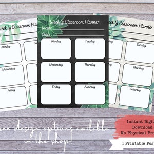 Classroom Planner, Week at a Glance, Classroom Organizer, Classroom ...