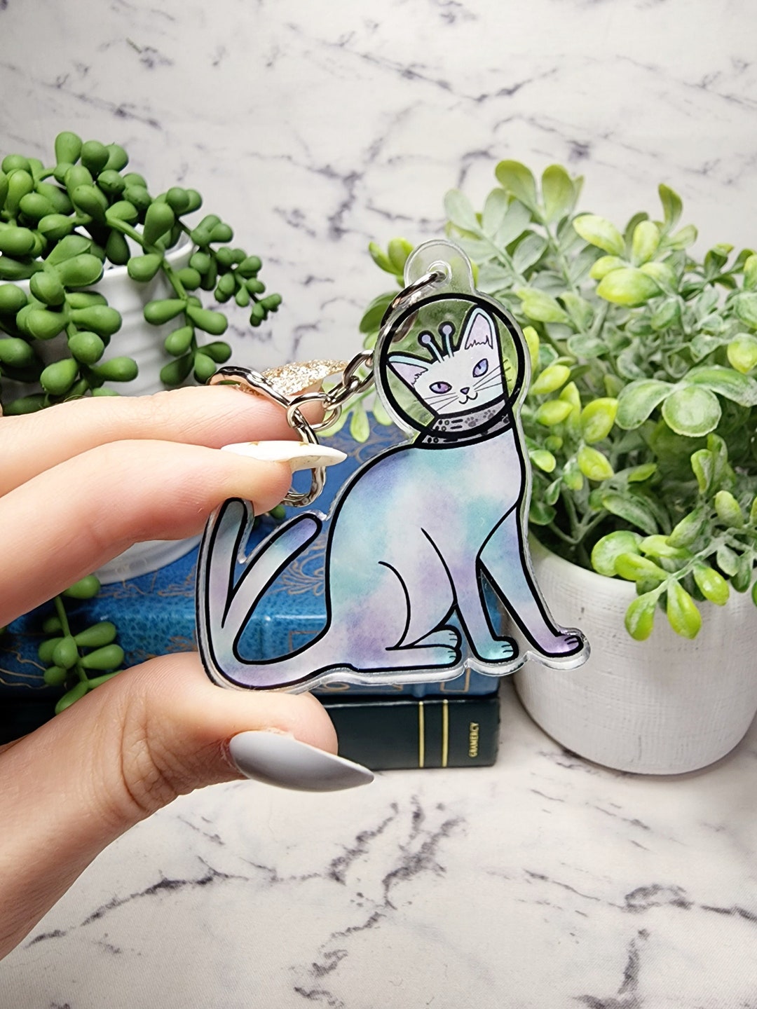 Space Cat Keychain, Alien Cat, Sci Fi Keychain, Science Fiction, Sci Fi ...