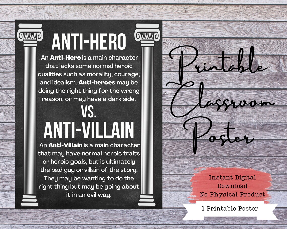 Anti Hero English Classroom Poster English Teacher - Etsy