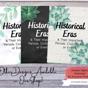 Historical Eras Printable Posters, History Timeline, World History ...