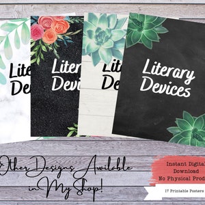 Printable Poster Set, Literary Posters, Literary Devices, Literature ...