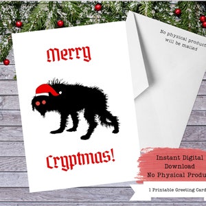Snarly Yow, Cryptid Cards, Printable Cards, Cryptid Christmas, Cryptid ...
