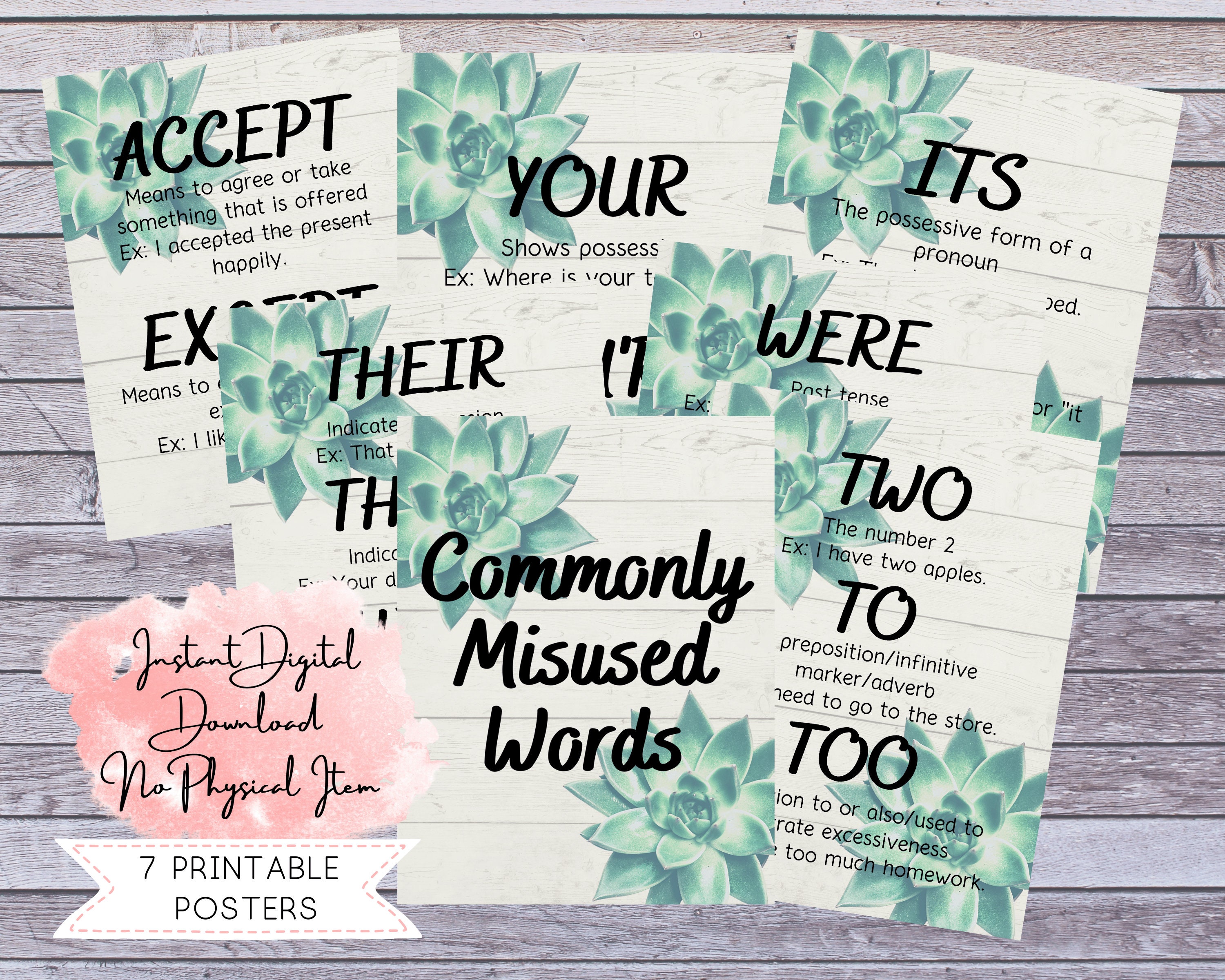 Printable ELA Poster Printable Poster Set Words Poster - Etsy UK