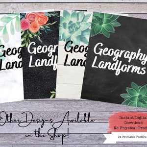 Geography Landforms Printable Poster Set, Geography Classroom Decor ...