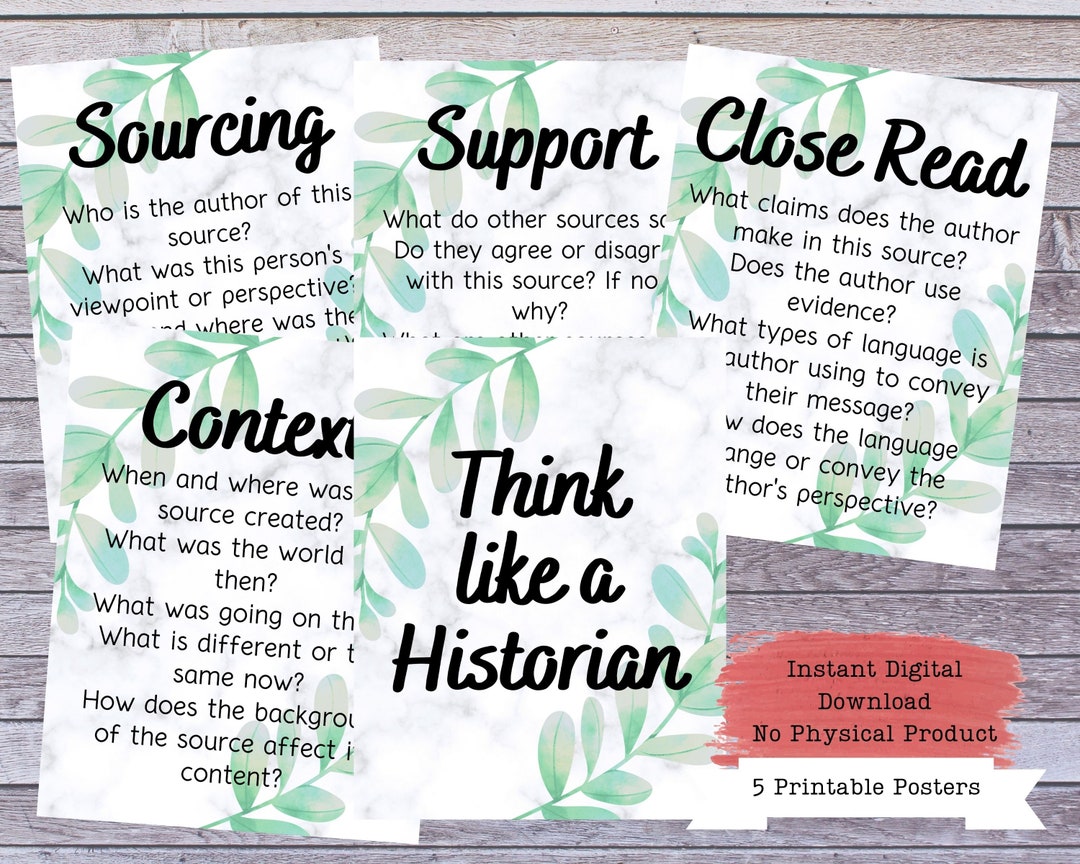 Think Like a Historian, History Decor, History Poster, Social Studies ...