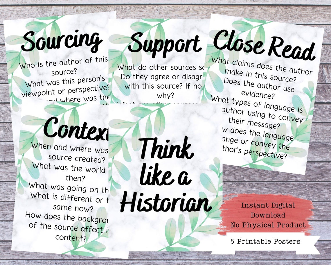 Think Like a Historian History Decor History Poster Social - Etsy