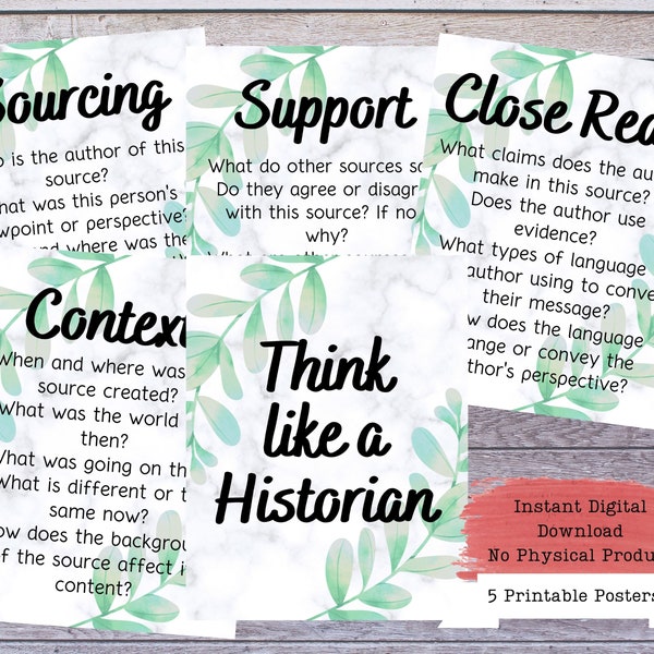 Think Like a Historian Poster - Etsy