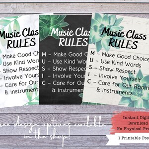 Music Class RULES, Music Room Art, Music Room Poster, Music Teacher ...