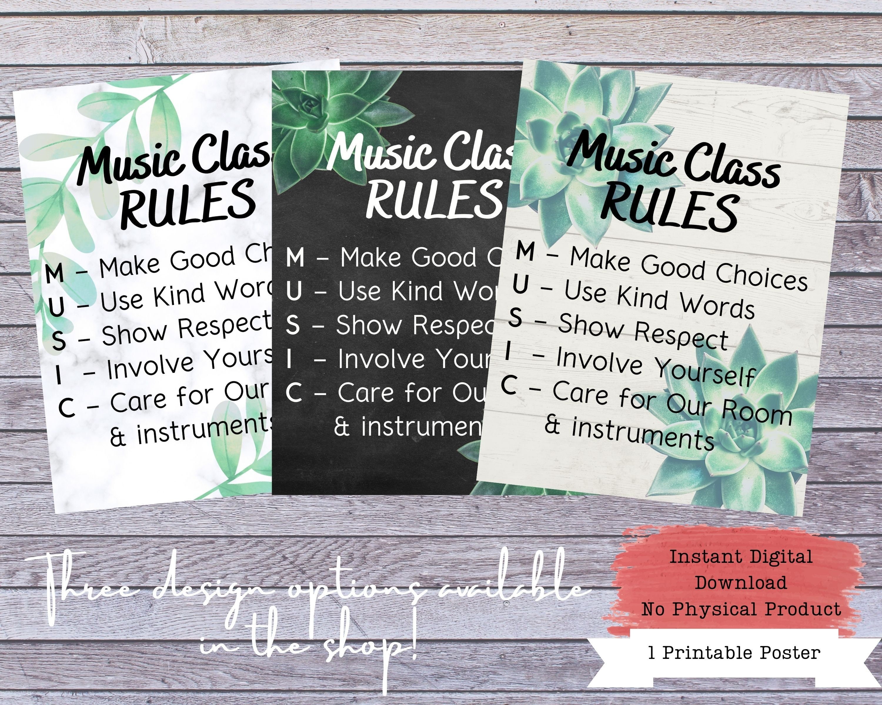 Music Class RULES Music Room Art Music Room Poster Music | Etsy