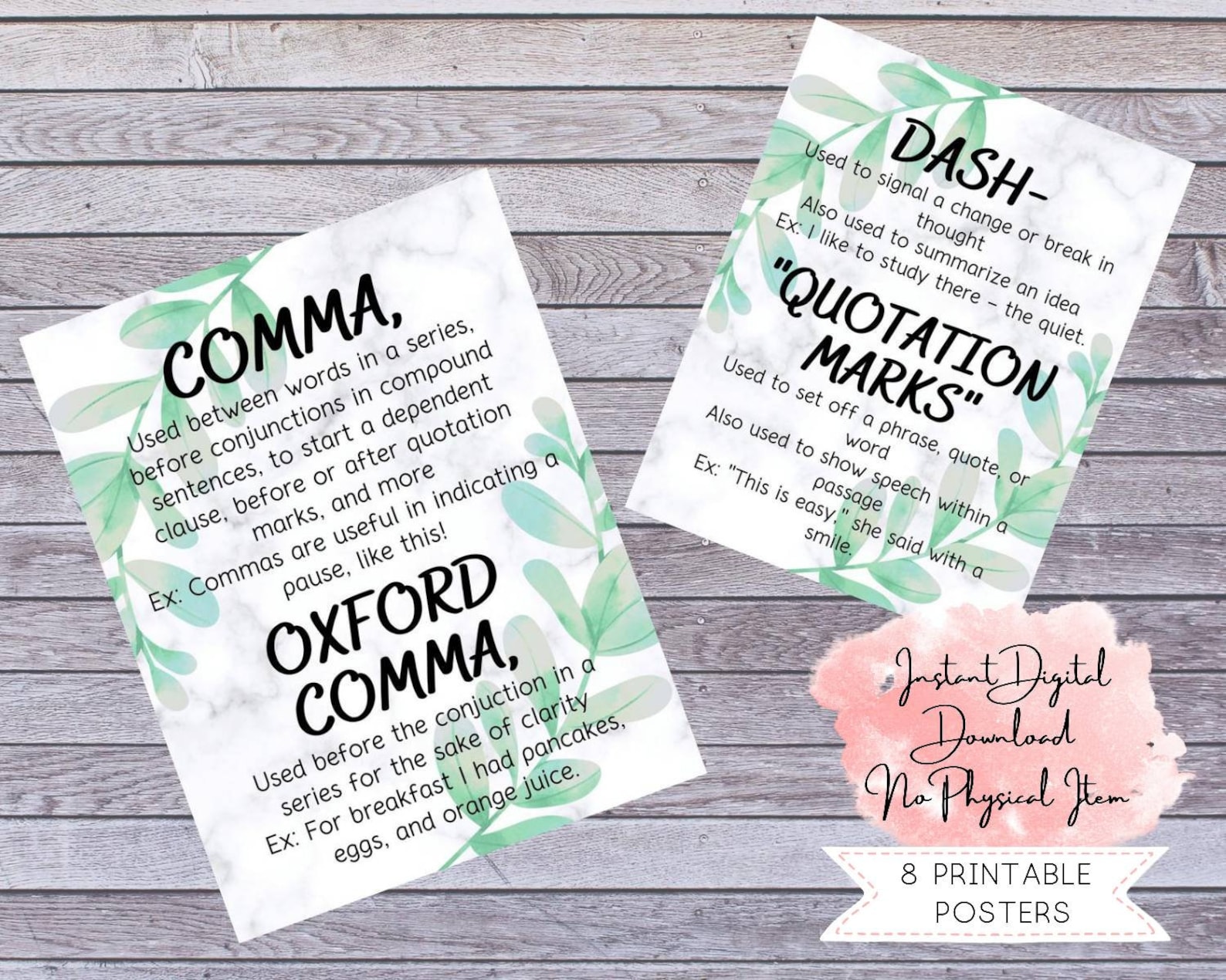 Printable ELA Poster Punctuation Poster English Teacher - Etsy
