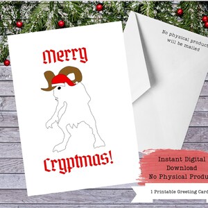 Sheepsquatch, Cryptid Cards, Printable Cards, Cryptid Christmas ...