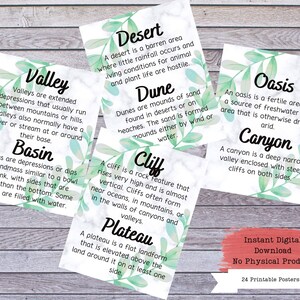 Geography Landforms Printable Poster Set, Geography Classroom Decor ...