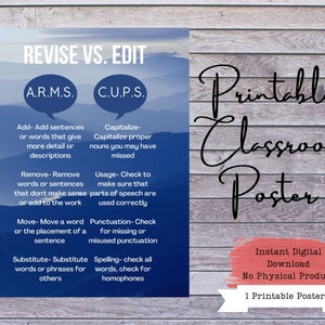 Editing Poster, Classroom Posters, Classroom Download, Writing Poster ...